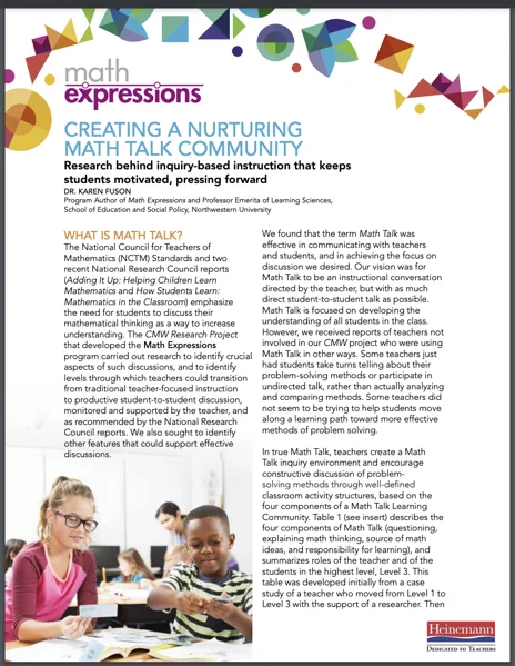 Math@Heinemann | Creating a Nurturing Math Talk Community